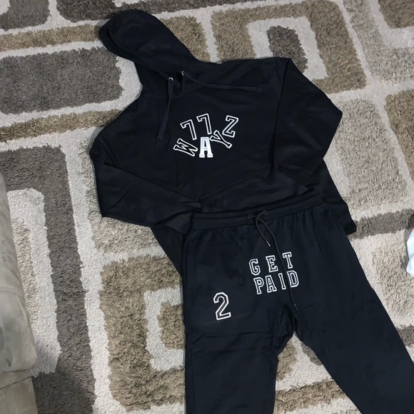 77 Wayz 2 Get Paid | Jackets & Coats | 77 Wayz All Black Set Hoodie And ...